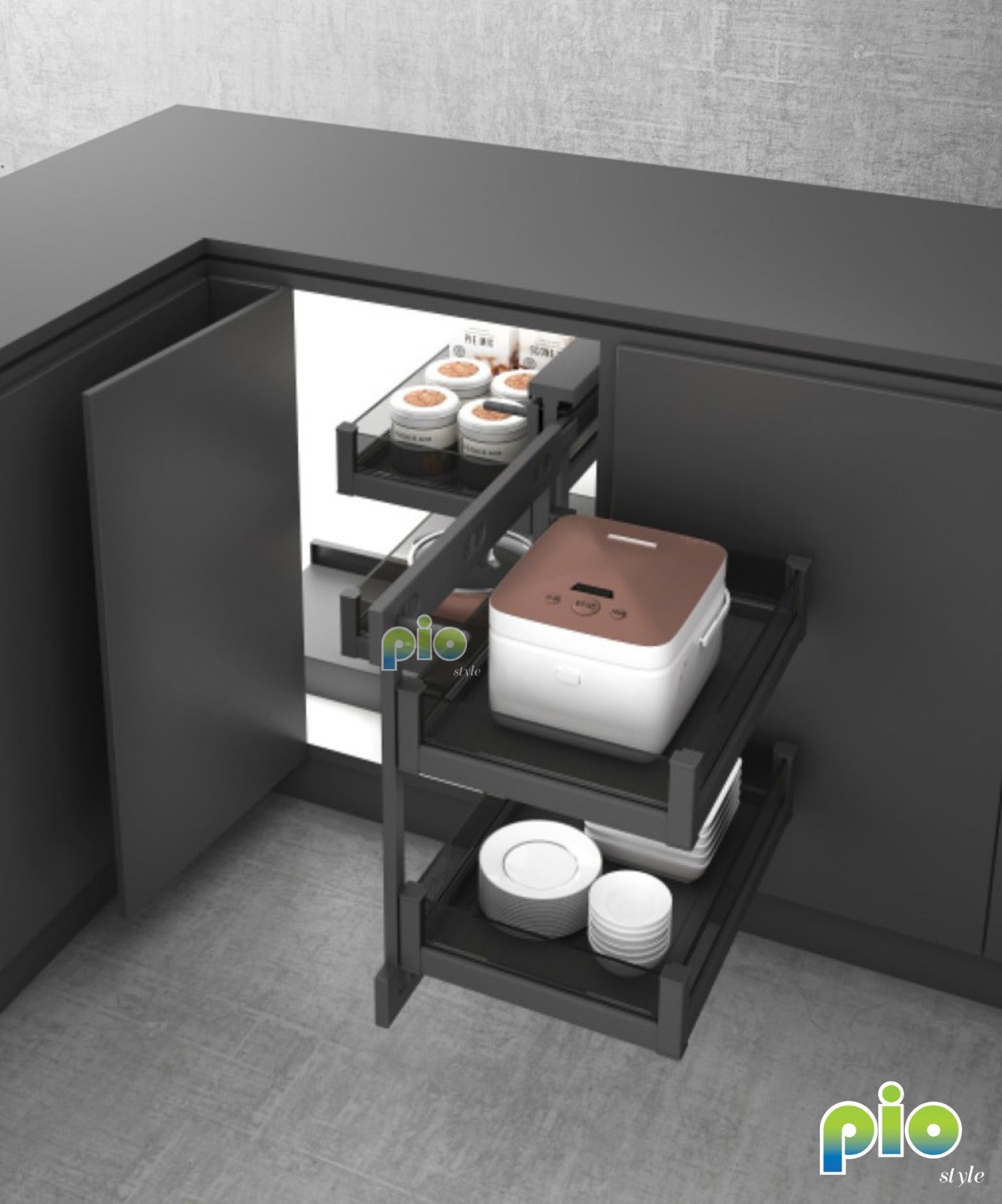 FD8005 Kitchen Cabinet Corner Storage Drawer – Pio Style