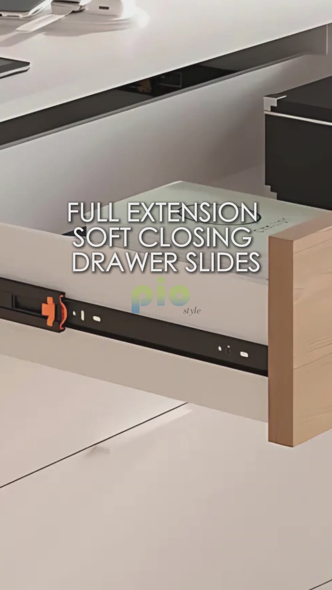 EF2362 Full Extension Soft Closing Drawer Slides – Pio Style