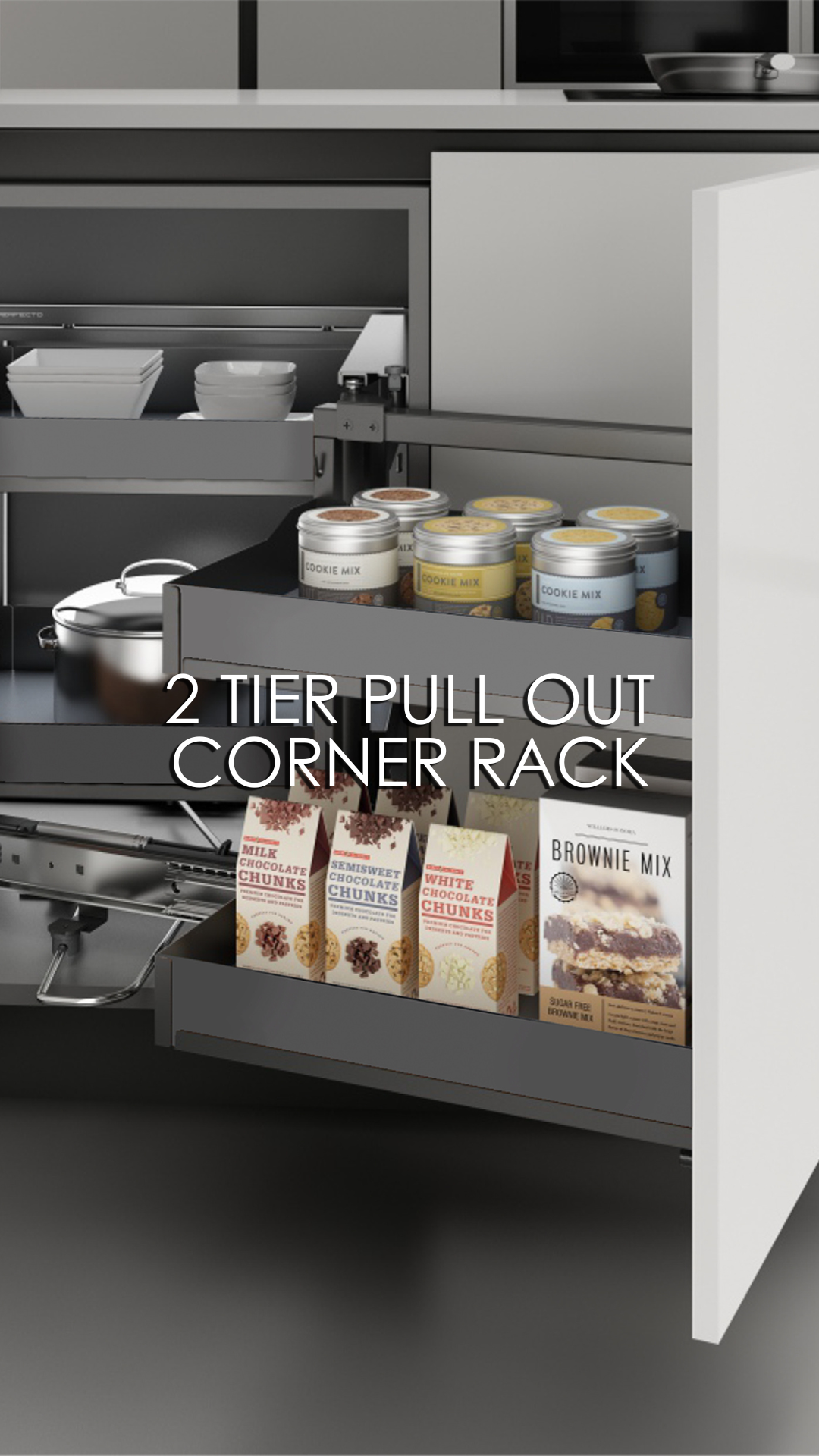 FD1006 2 Tier Pull Out Corner Rack – Pio Style