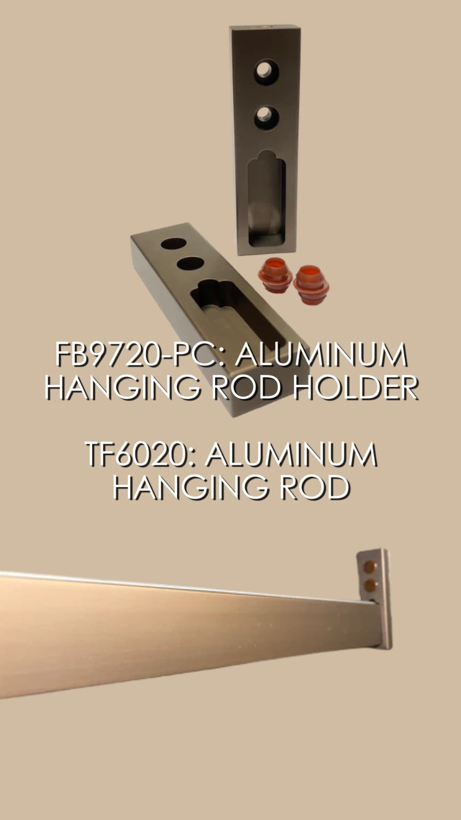 TF6020 Aluminium Hanging Rod and Rod Holder – Pio Style