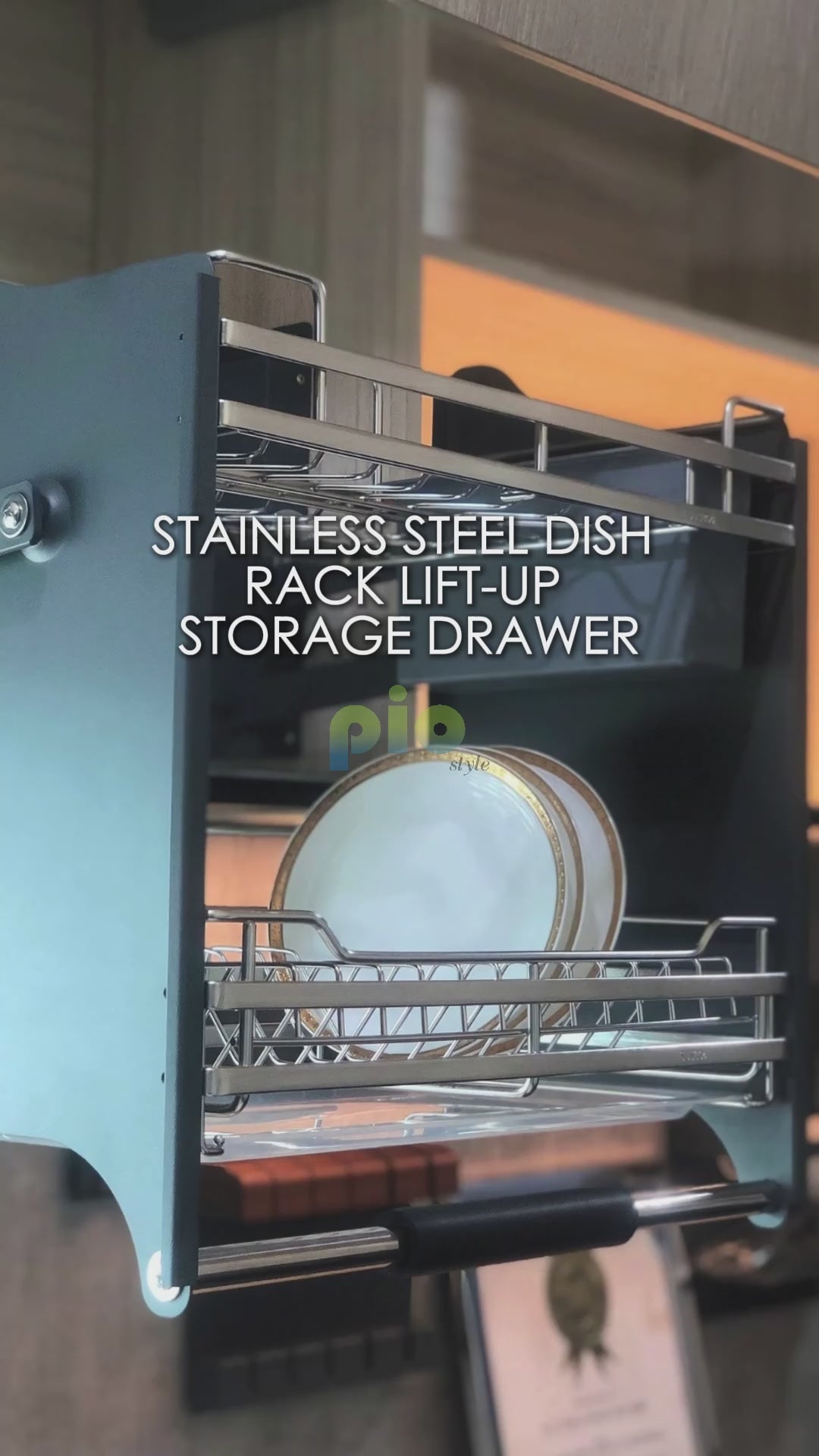 FD9060 Stainless Steel Dish Rack Lift-Up Storage Drawer – Pio Style